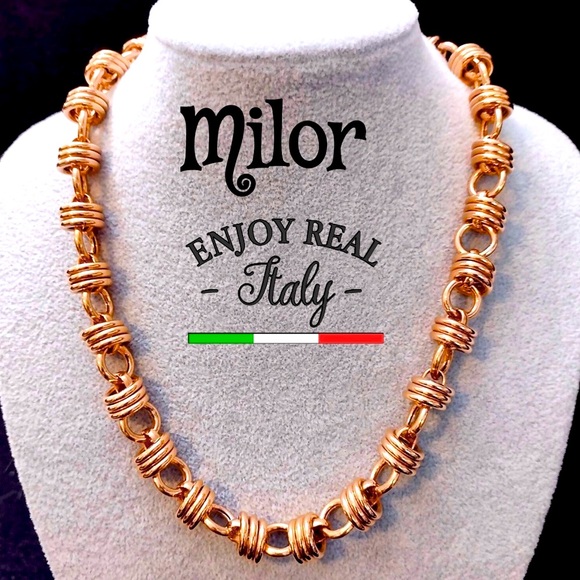 Milor | Jewelry | Bronze Milor Italy Rose Gold Chunky Link Necklace ...